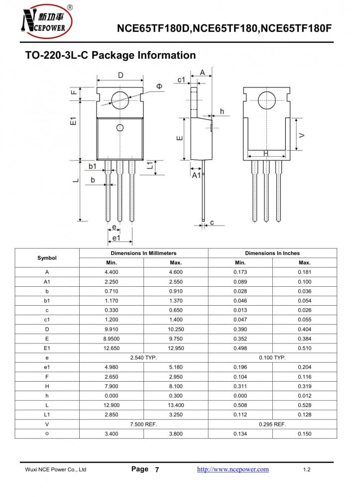 NCE65TF180 datasheet page 7