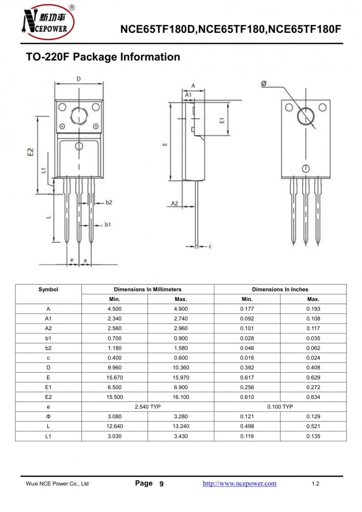 NCE65TF180 datasheet page 9