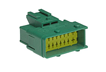 3.33mm / 6.00mm Pitch Hybrid Male Inline Housing, Dual Row, 16 Circuits,  Green for sale