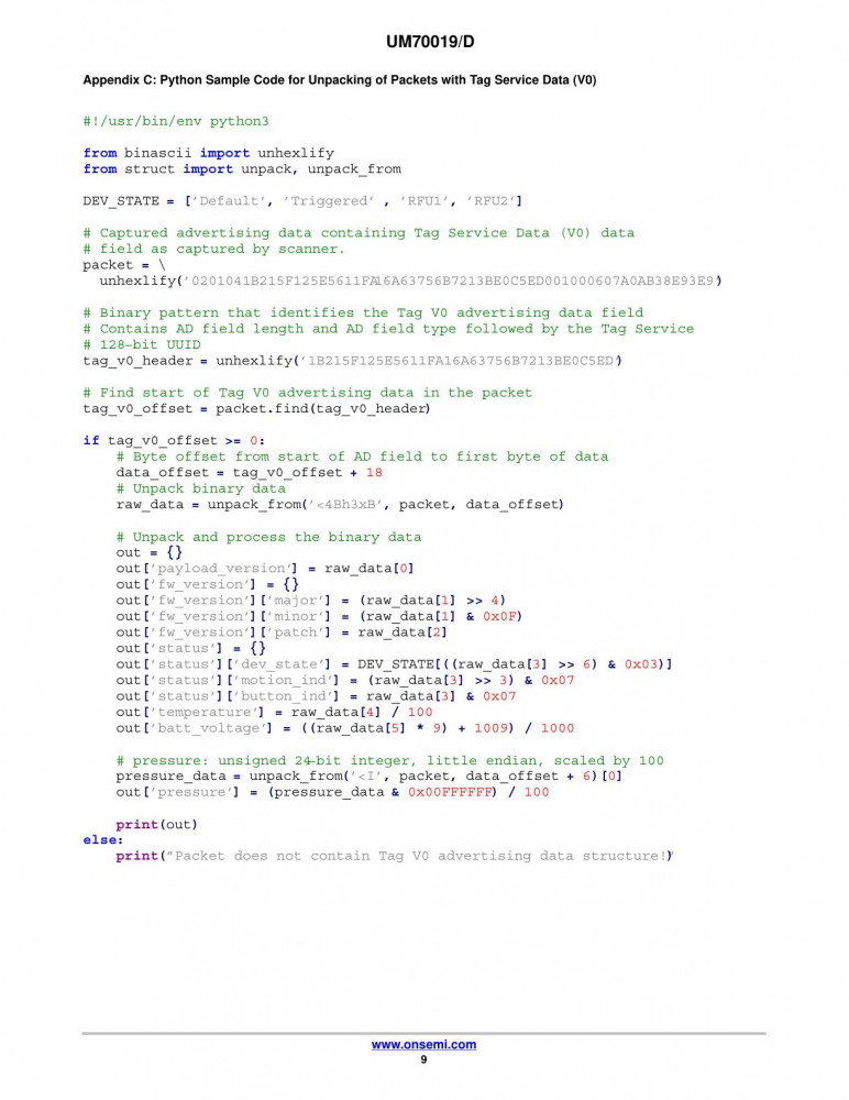 SECO-RSL10-TAG-GEVB documentation page 9