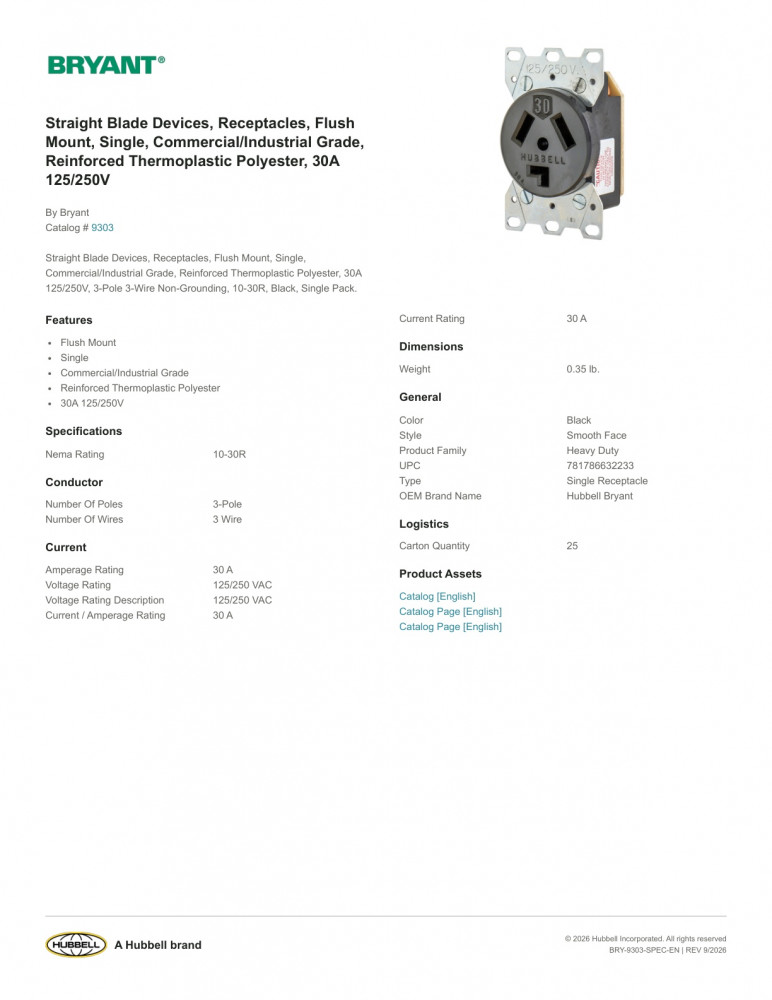9303 product documentation page