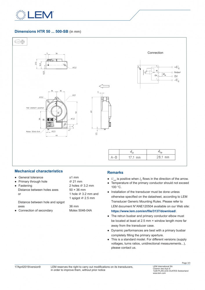 HTR 500-SB datasheet page 3