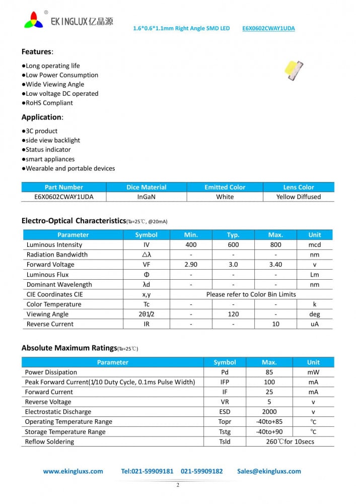E6X0602CWAY1UDA datasheet page 2