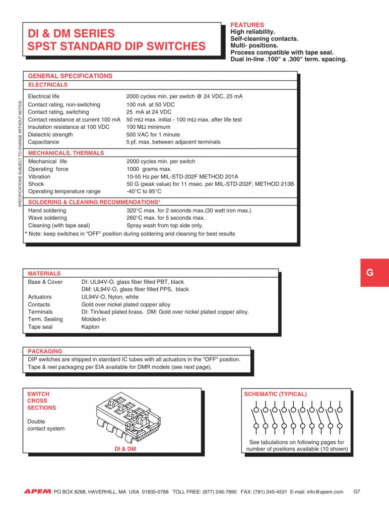 APEM DIP switch catalog page 7