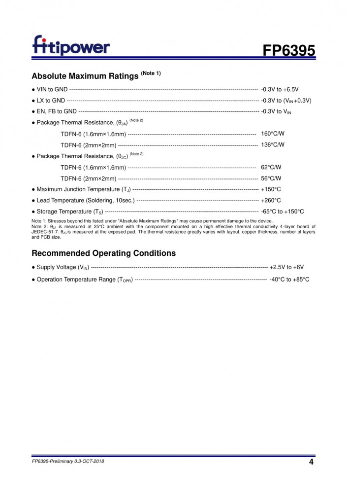 FP6395D7 datasheet page 4
