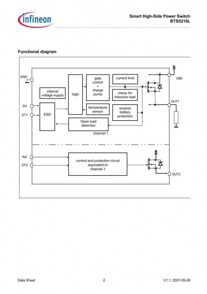 BTS5210L datasheet page 2