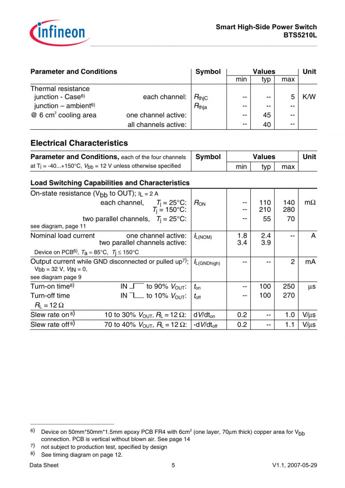 BTS5210L datasheet page 5