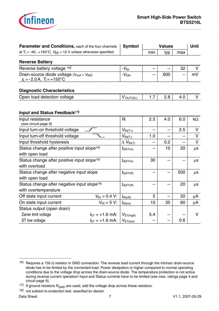 BTS5210L datasheet page 7