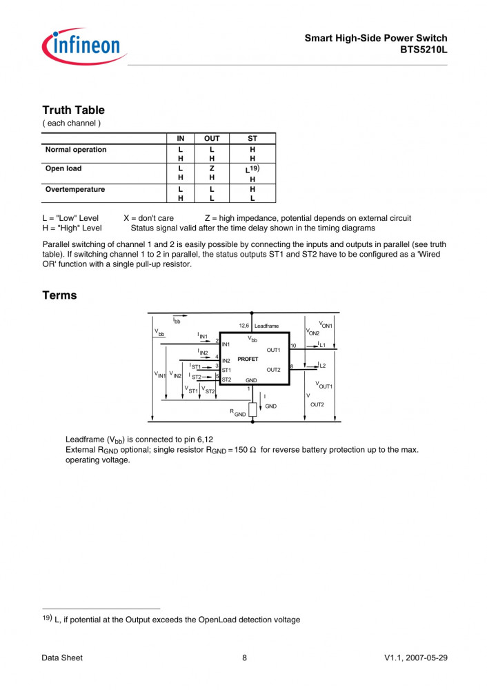 BTS5210L datasheet page 8