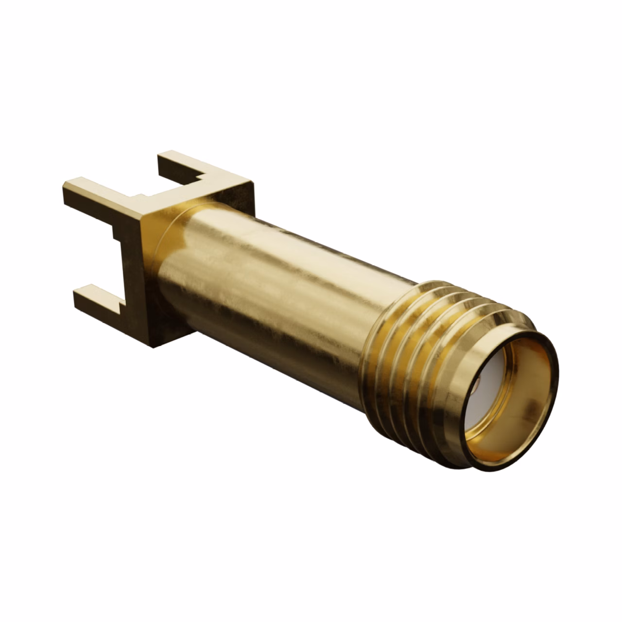 SMA Jack, Straight, PCB Receptacle, Through Hole, Brass Body, Gold (Au) Plated, Dust Cap Not Included, 50 Ohms for sale