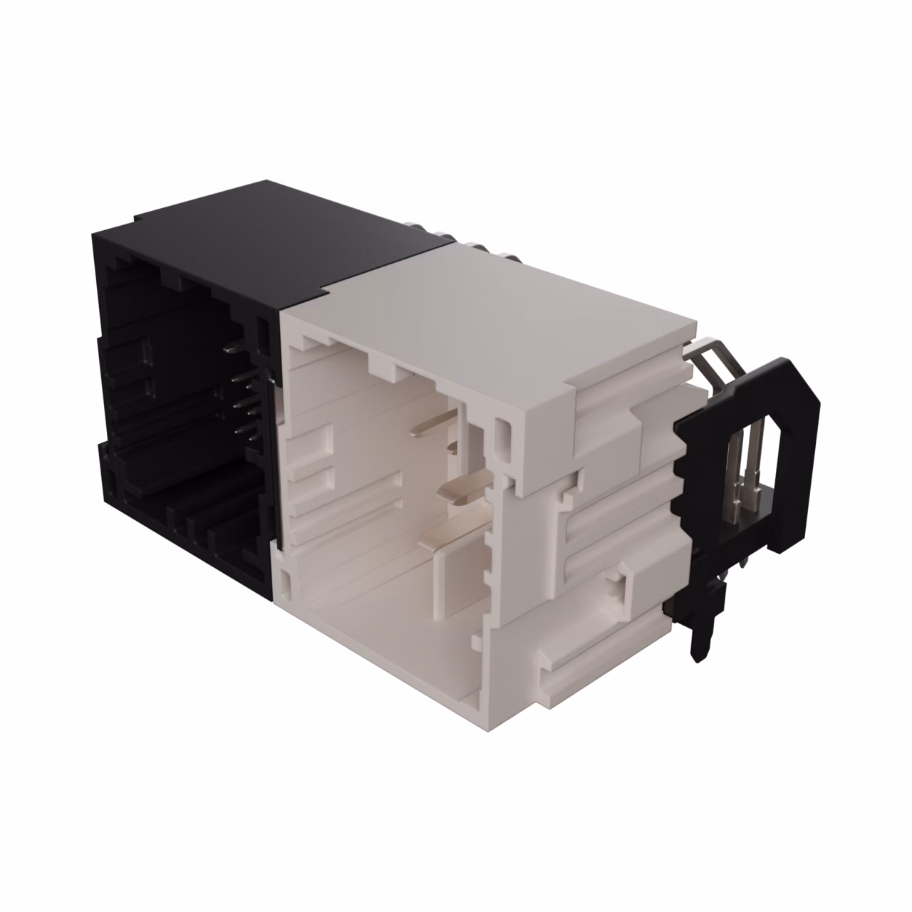 stAK50h 2 Bay Right-Angle Hybrid Header, 39 Circuits, Bay 1: 27 Circuits/Key 1/Black; Bay 2: 12 Circuits/Key 4/Gray; Tube for sale