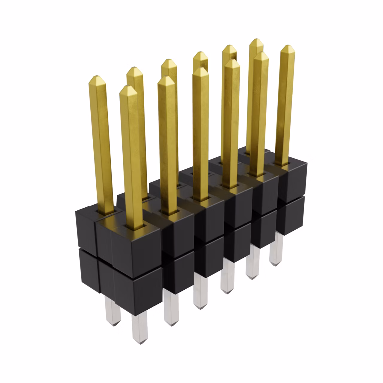 C-Grid Header, Through Hole, Dual Row Dual Body, Vertical, 20 Circuits, 2.50µm Tin (Sn) Plating, 19.34mm Stacking Height, Tray Packaging, Lead-Free