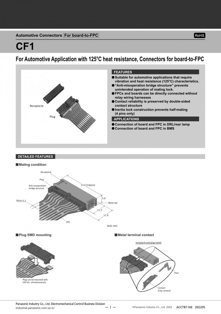 PANASONIC CF1 catalog page 2