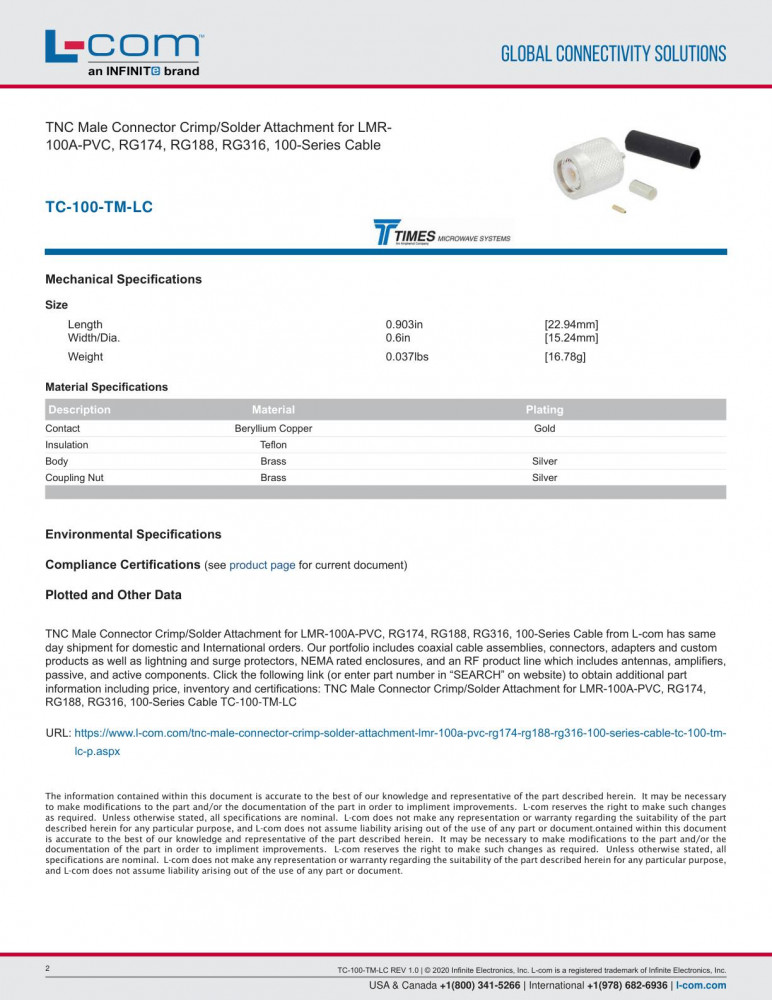 TC-100-TM-LC technical document page 2