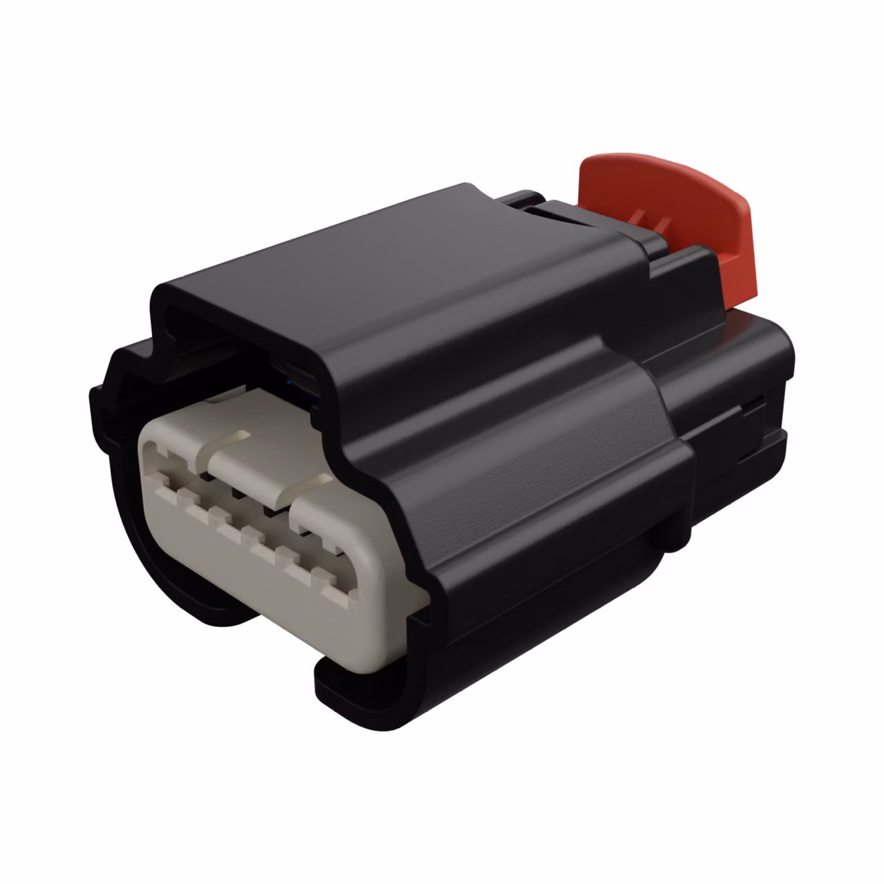 2.54mm MX64 Sealed Single Row Crimp Housing, MX64 Terminal, Black, 6 Circuits, Key A, with CPA Lock, All Terminals Plugged for sale