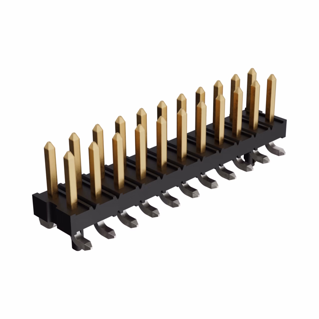 Milli-Grid Header, Vertical, Surface Mount, 22 Circuits, 0.38µm Gold (Au) Plating, Mating Pin Length 3.80mm, with Pegs, Tube, Lead-Free