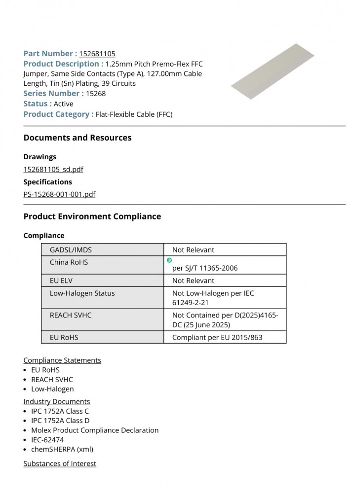 Product specification page 1
