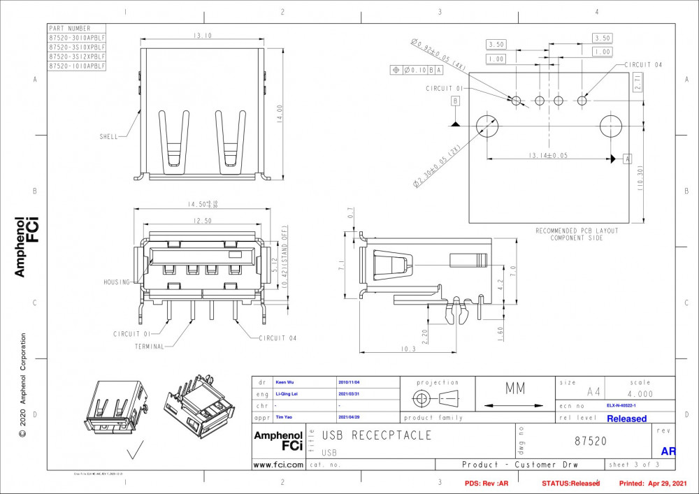 Amphenol 87520 technical drawing page 3