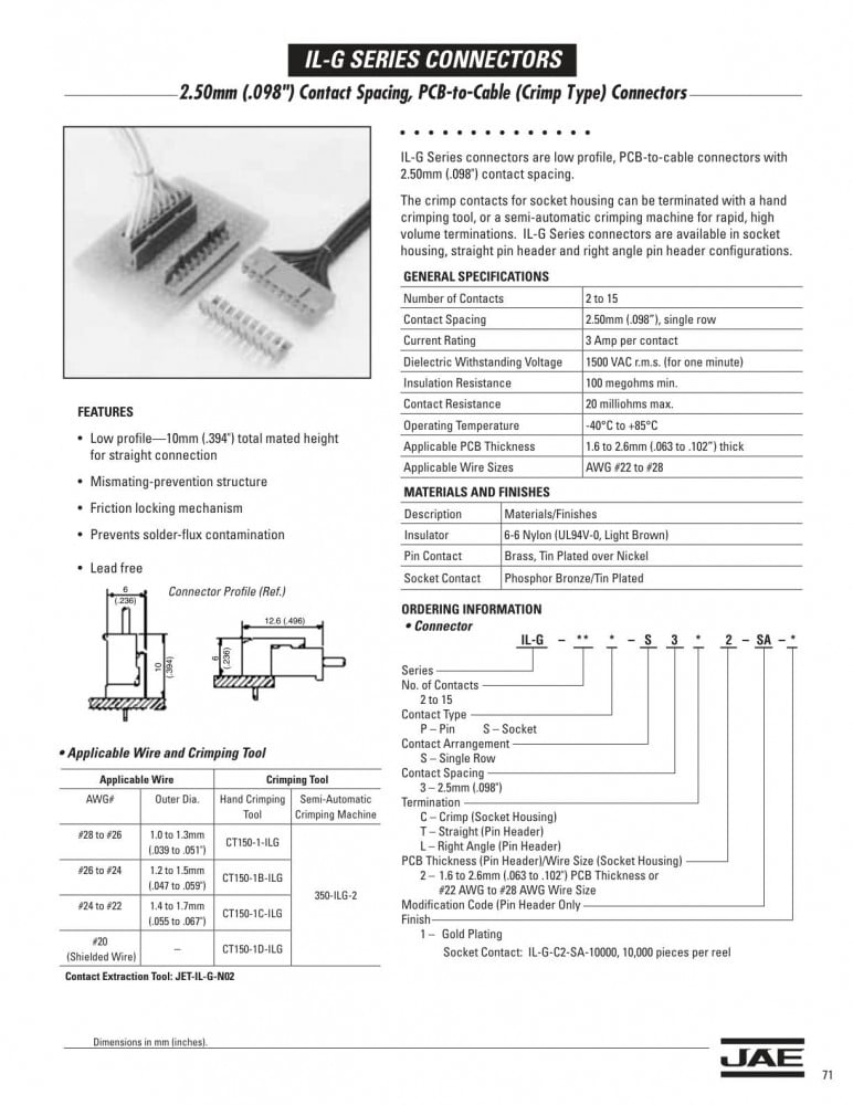 JAE IL-G Series catalog page 6