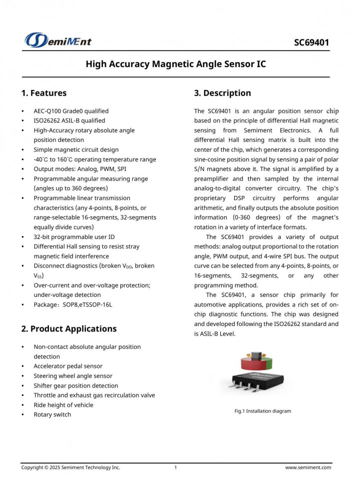 SC69401 datasheet page 1
