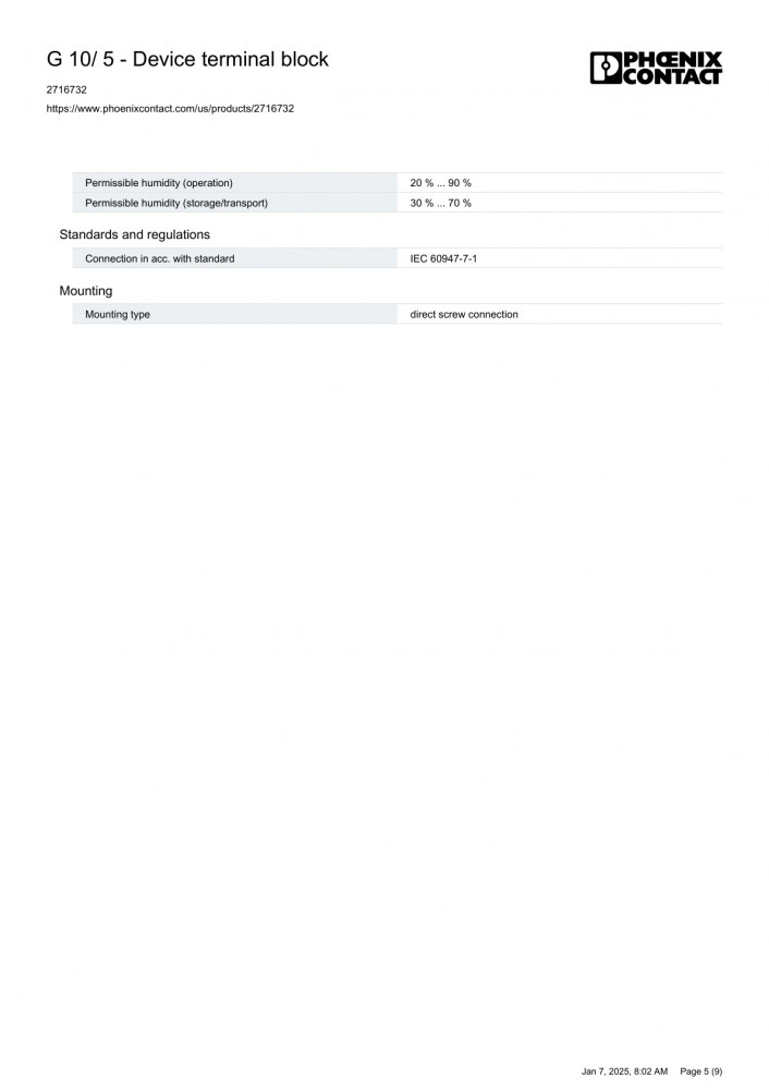 Phoenix Contact 2716732 product documentation page 5