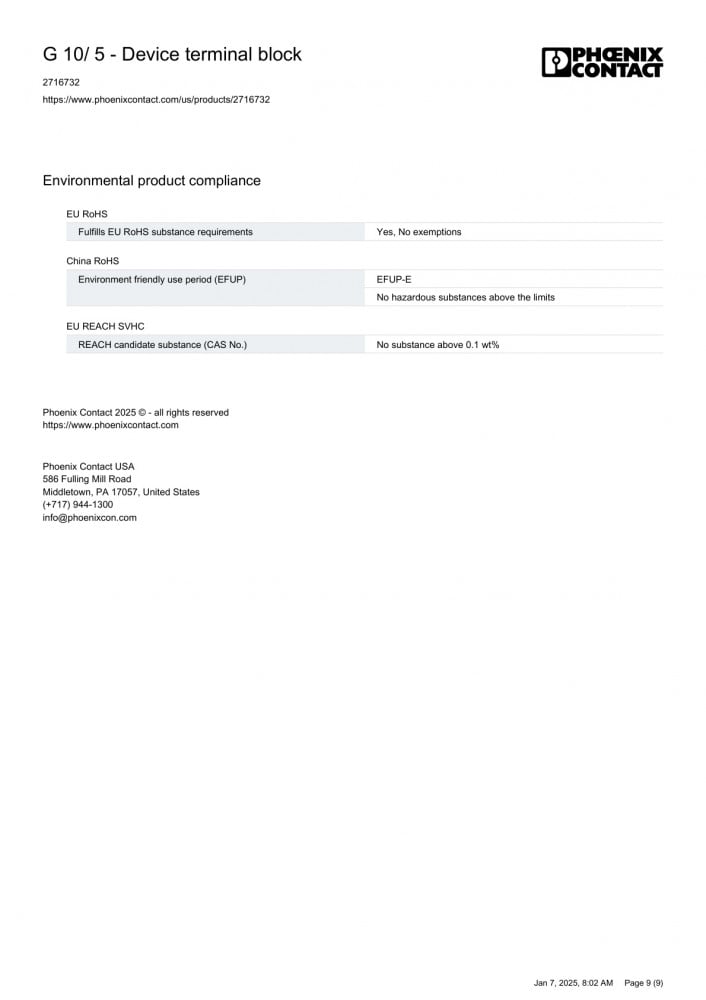 Phoenix Contact 2716732 product documentation page 9