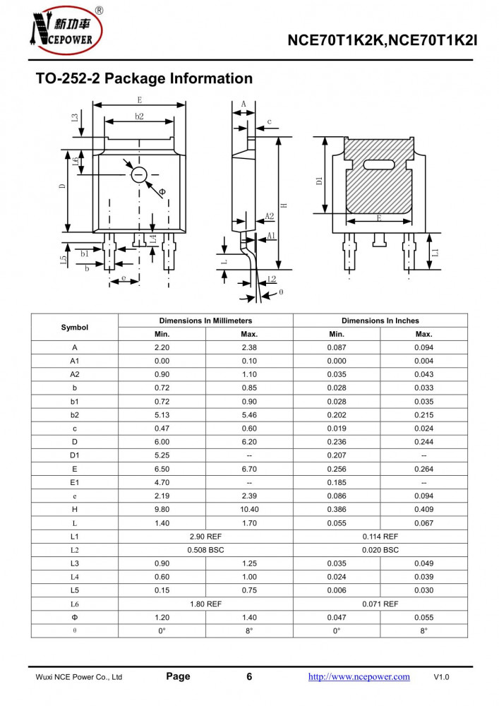NCE70T1K2K datasheet page 6