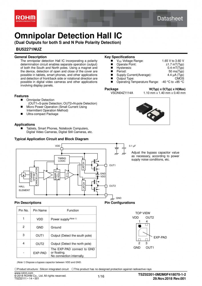 BU52271NUZ-ZE2 datasheet page 1