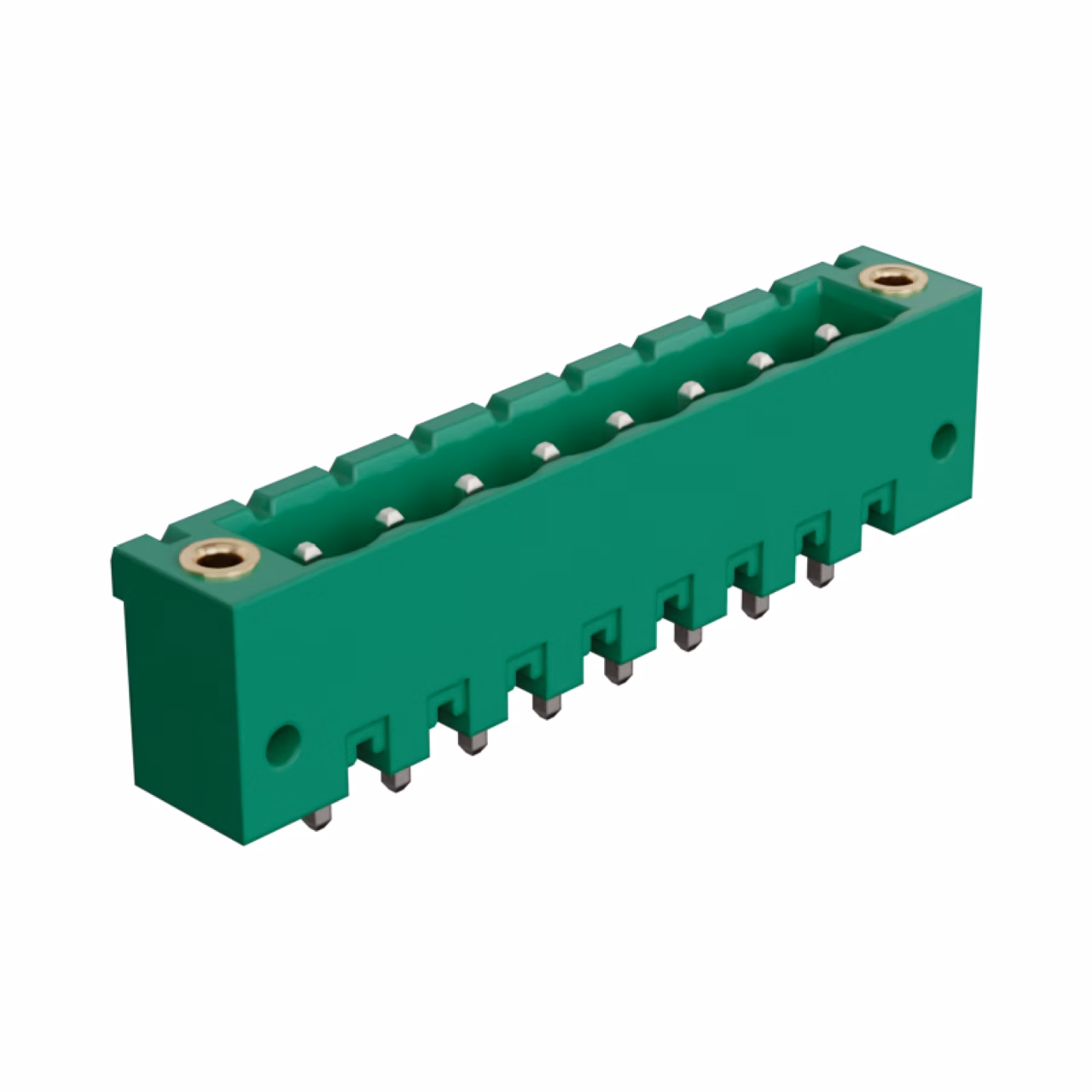 5.00mm Pitch Eurostyle Vertical PCB Header, with Threaded Retention Inserts, Green Housing, 8 Circuits for sale