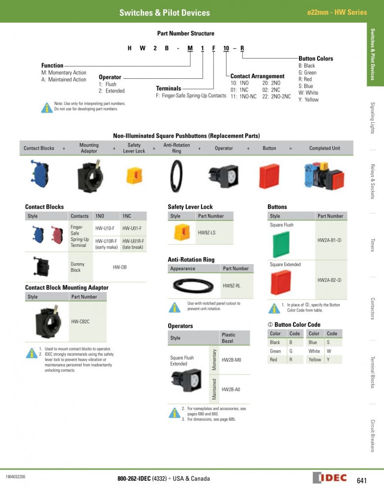 IDEC HW Series catalogue page 8