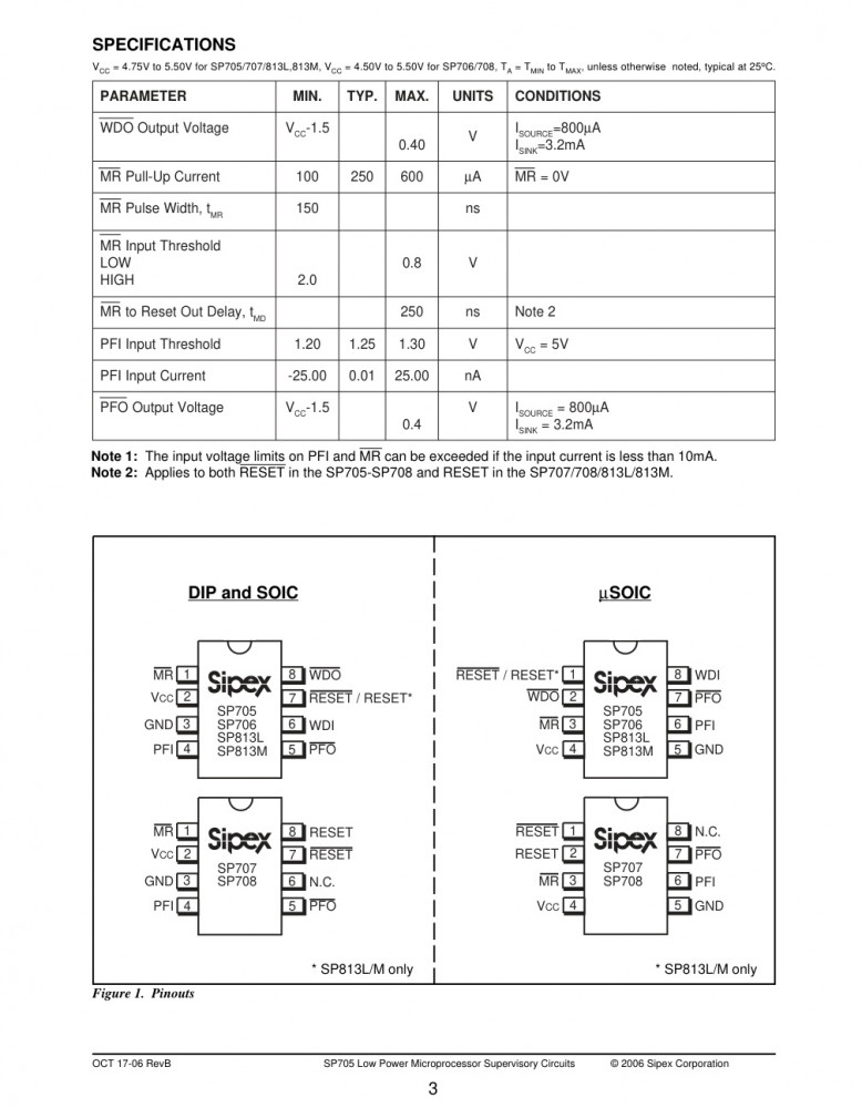 SP707EN datasheet page 3
