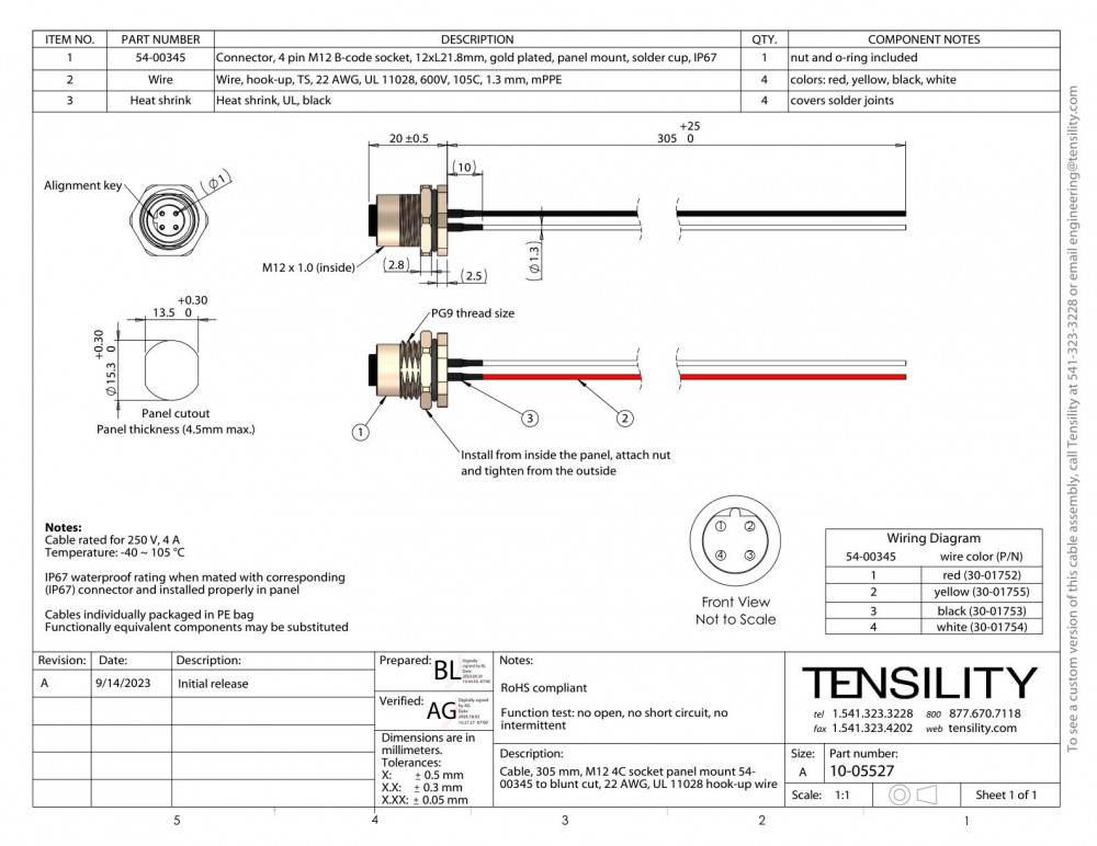 Tensility International 10-05527 product drawing