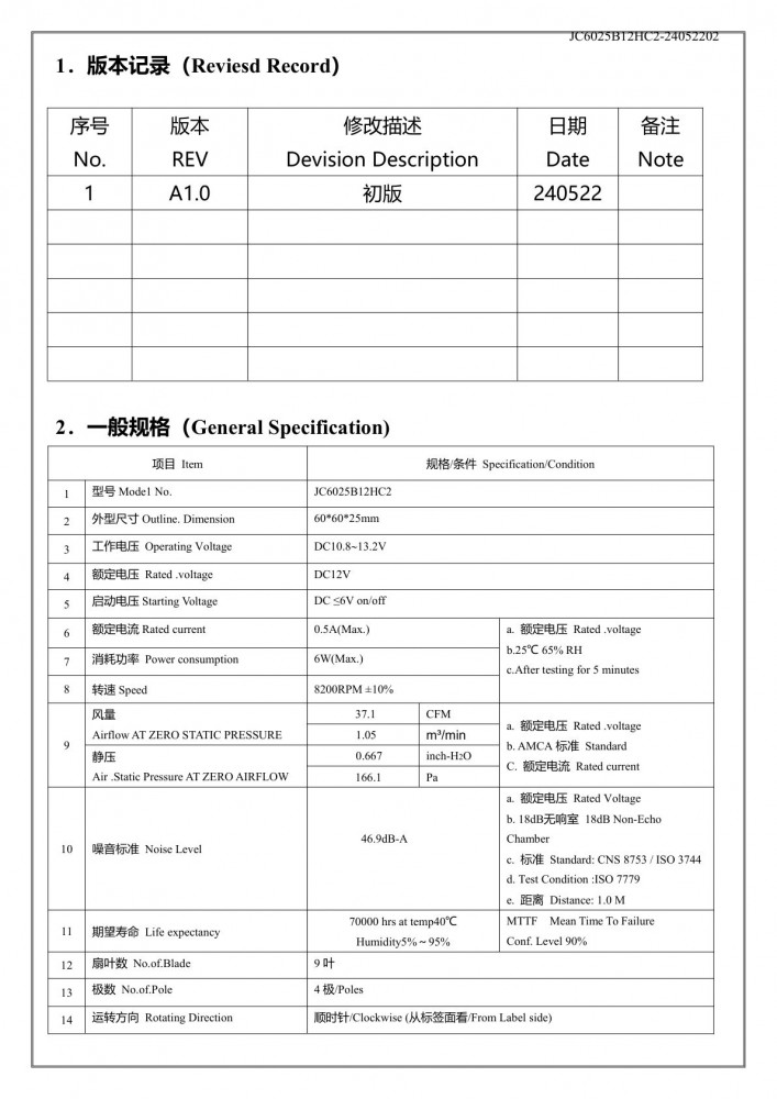 JC6025B12HC2 approval sheet page 2