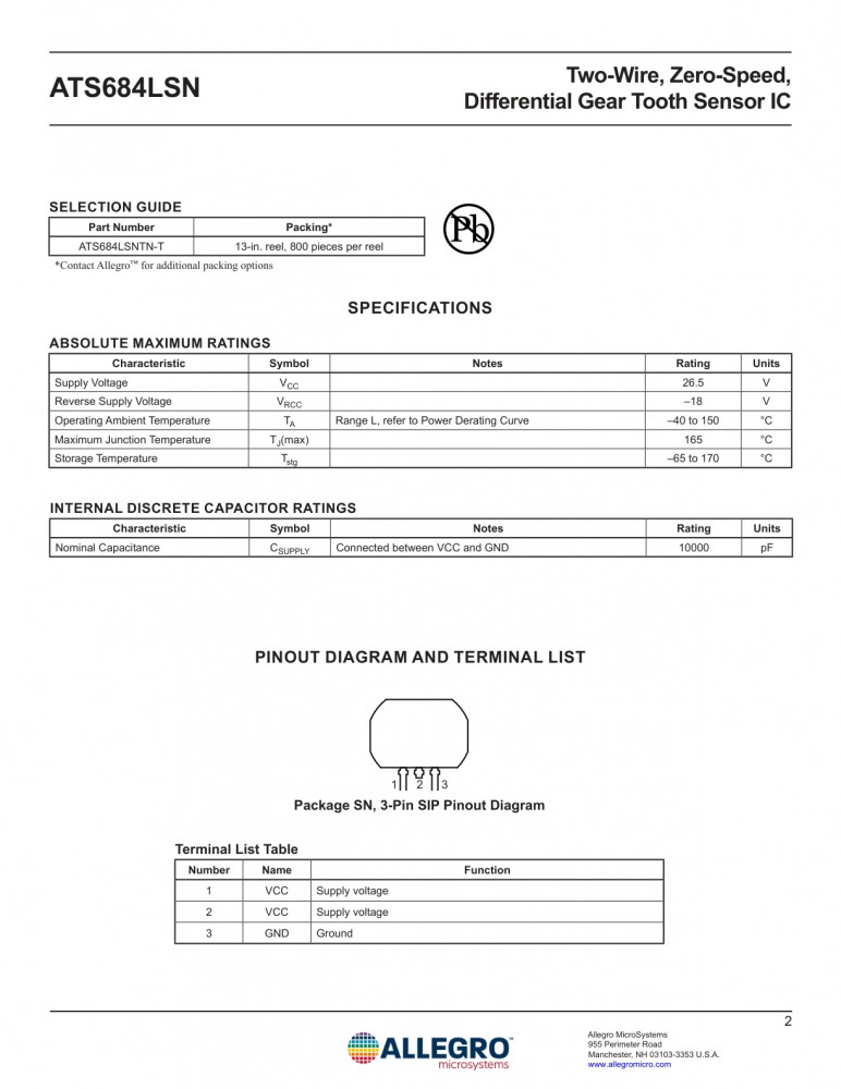 ATS684LSNTN-T datasheet page 2