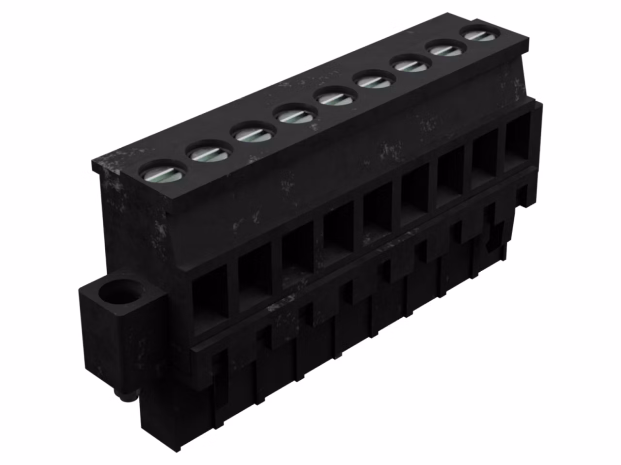 5.00mm Pitch Eurostyle Vertical Plug, with Retention Screws and Standard Imprinting, Front Wire Entry, Black, 9 Circuits for sale