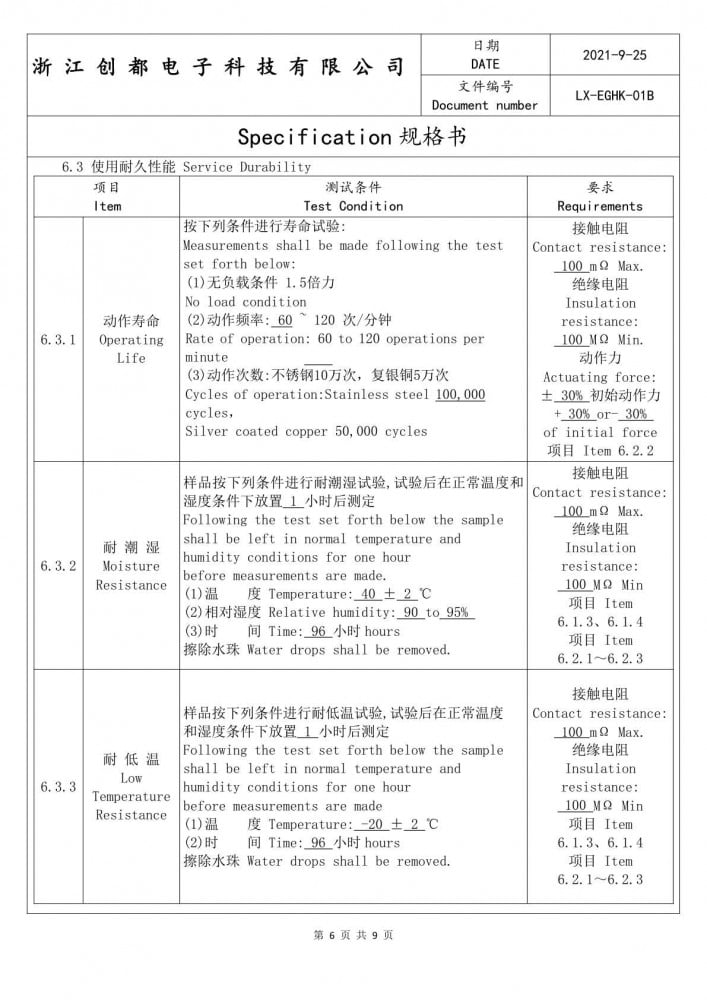 CAX TS-6645DD6x6x7 specification page 6