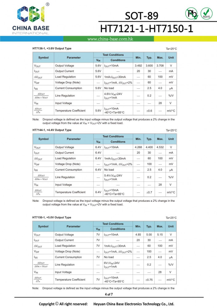 CBI HT7150-1 datasheet page 4