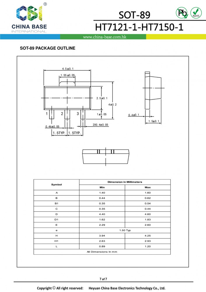 CBI HT7150-1 datasheet page 7