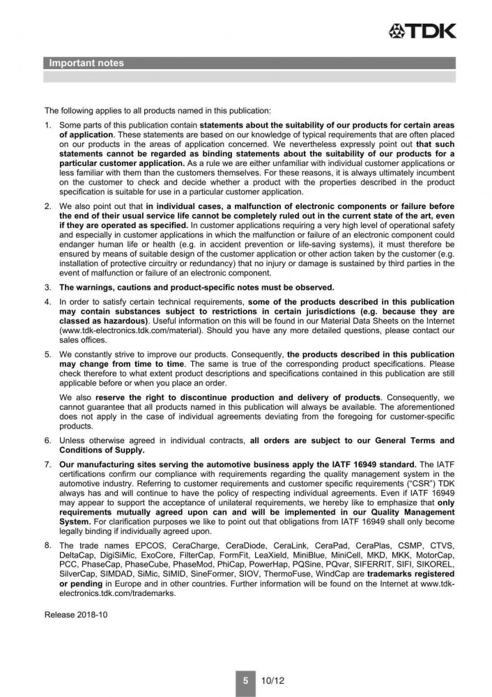 B78304B series datasheet page 5