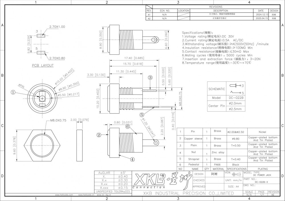DC-022B-2.5 technical drawing preview