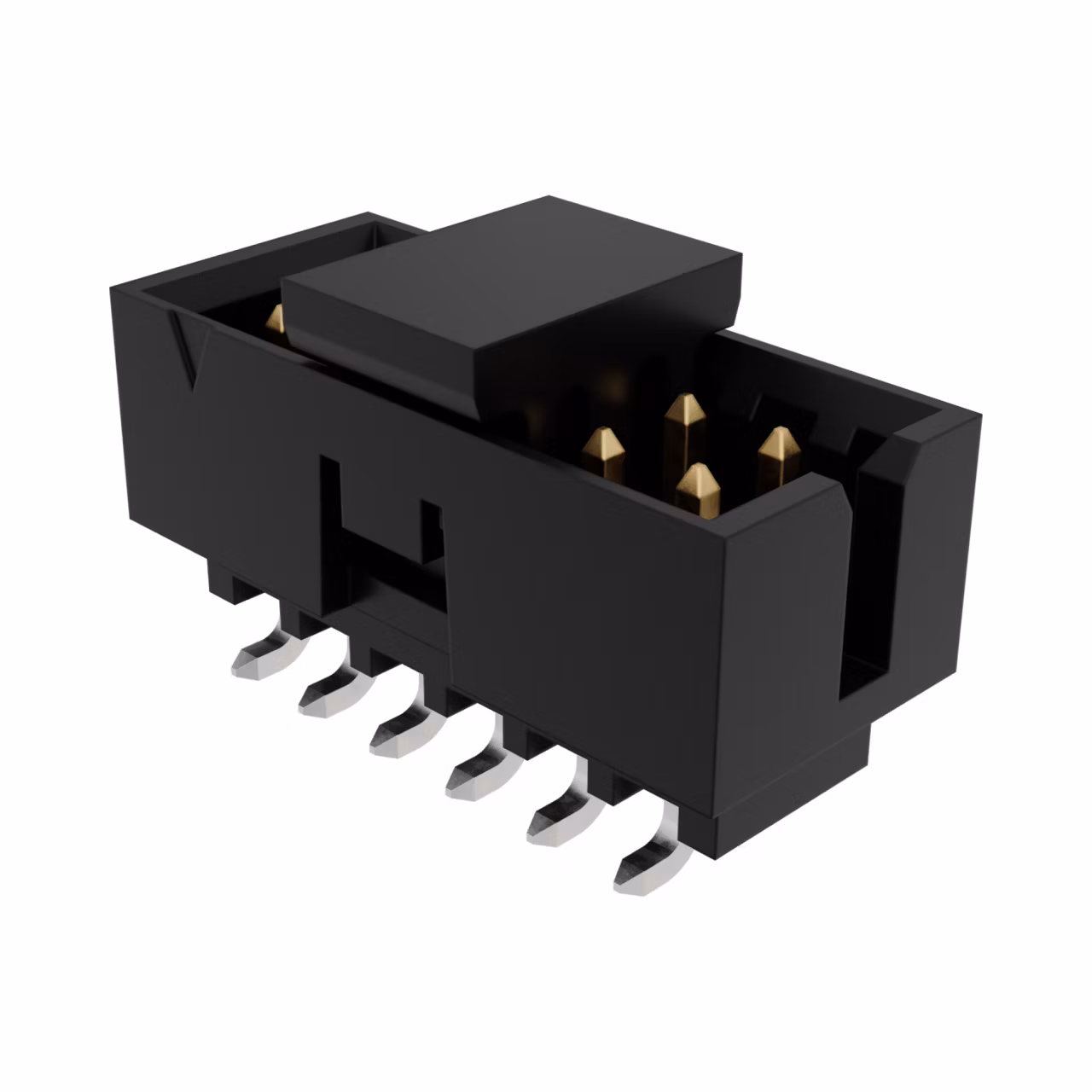 2.00mm Pitch, Milli-Grid PCB Header, Dual Row, Vertical, Surface Mount, Shrouded, 12 Circuits, 0.76µm Gold (Au) Plating, Single Side Slot, Center Friction Lock, with Cap, Tube for sale