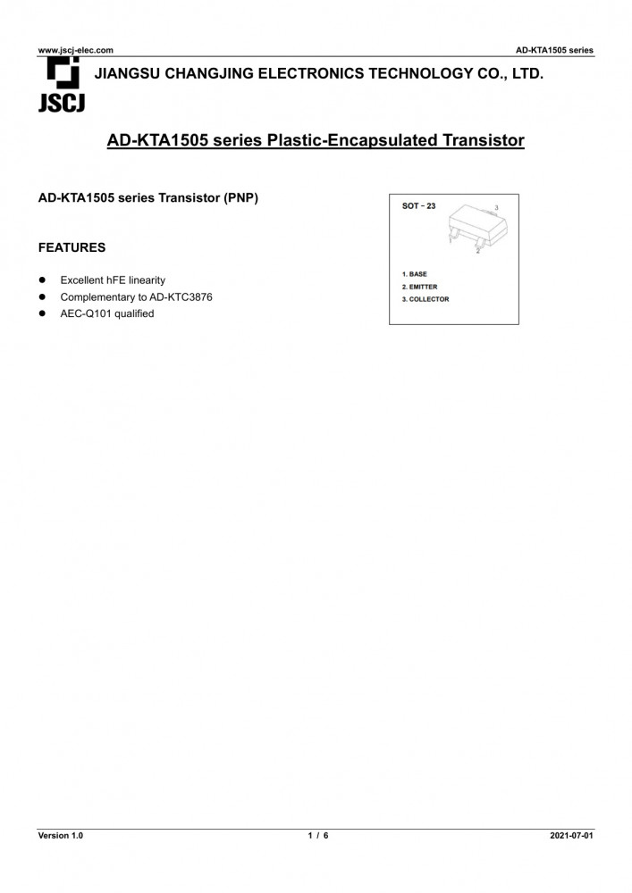 AD-KTA1505 datasheet page 1