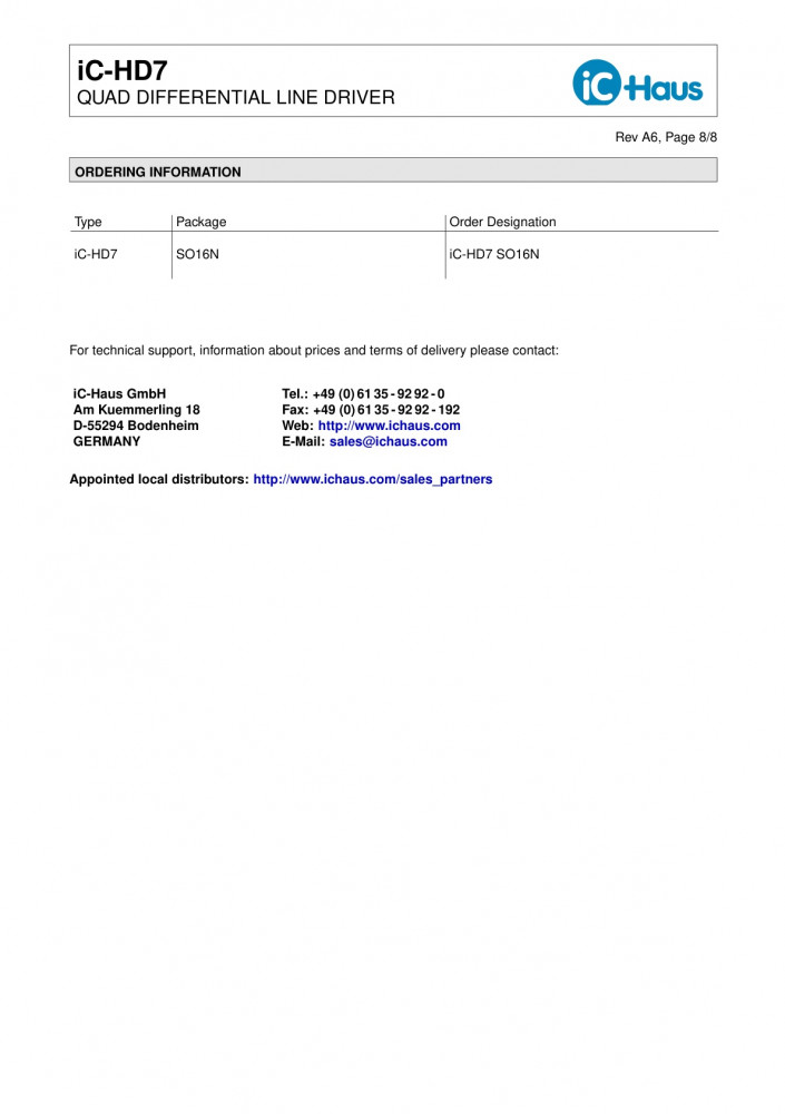iC-HD7 datasheet page 8