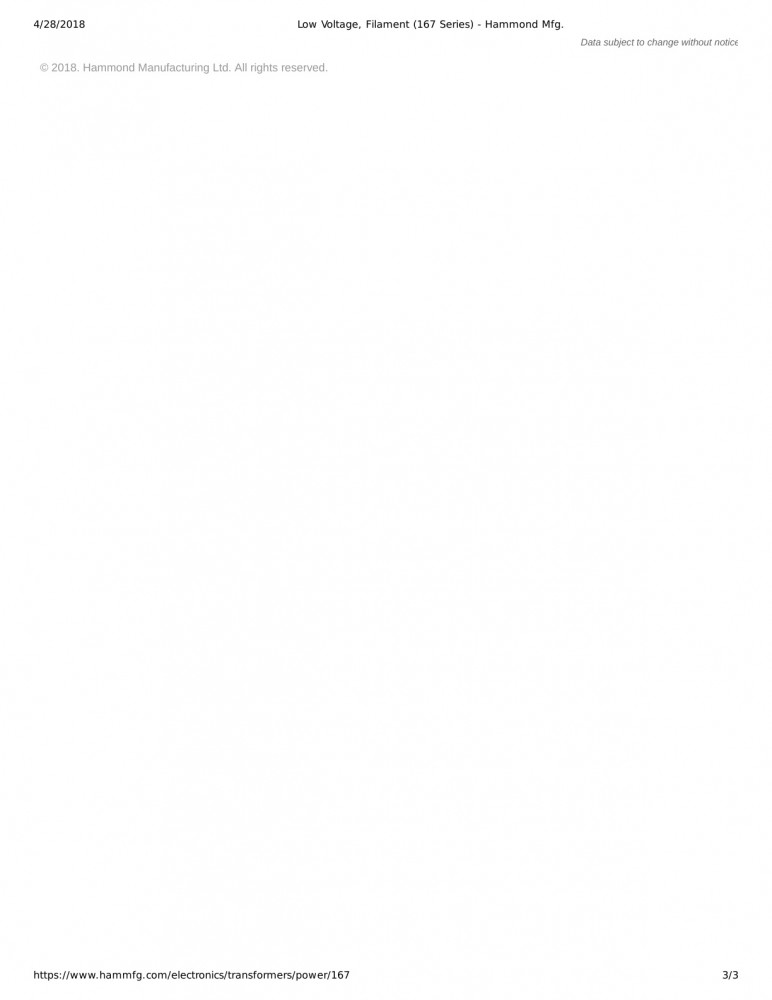 Hammond 167 Series technical document page 3