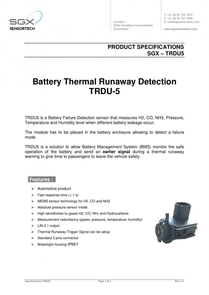 TRDU5 technical document page 1