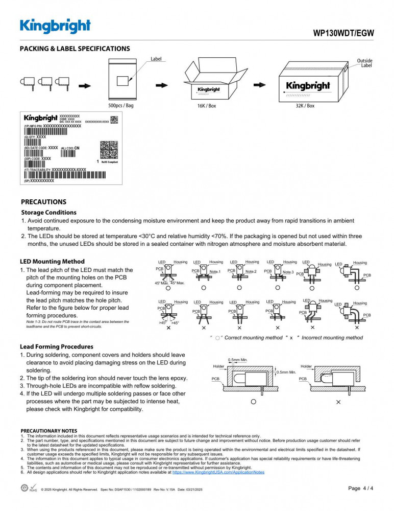 WP130WDT/EGW datasheet page 4