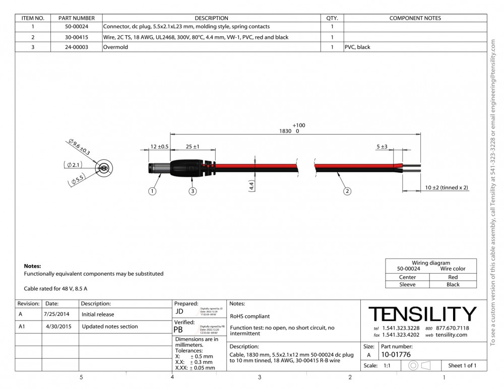 Tensility International 10-01776 product drawing