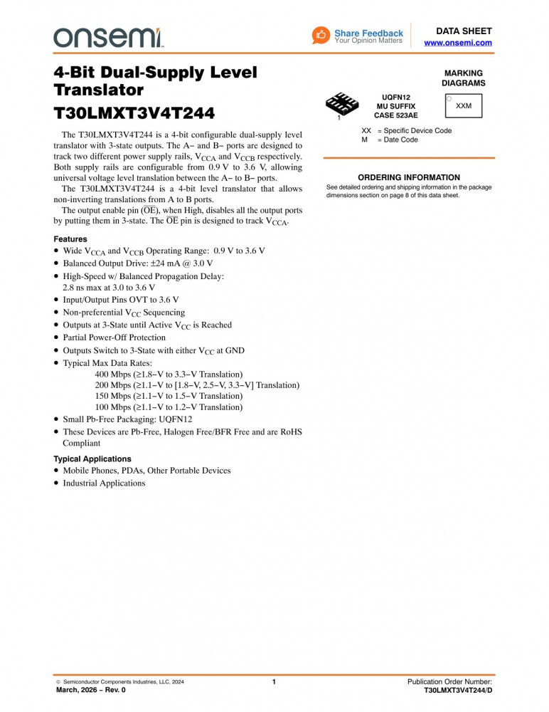 T30LMXT3V4T244 datasheet page 1