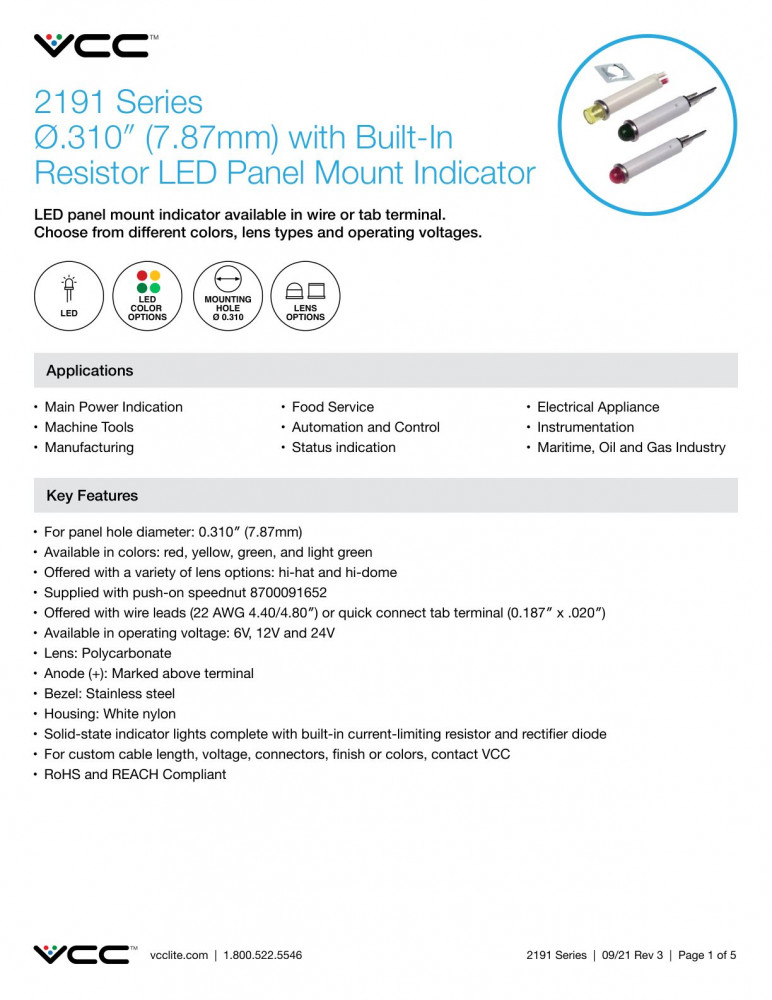 2191 series technical document, page 1