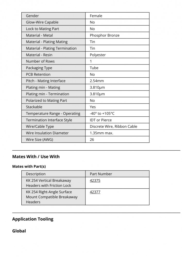 MOLEX SL product specification preview, page 3